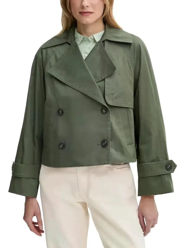 BENETTON Double-breasted Cropped Jacket - Green