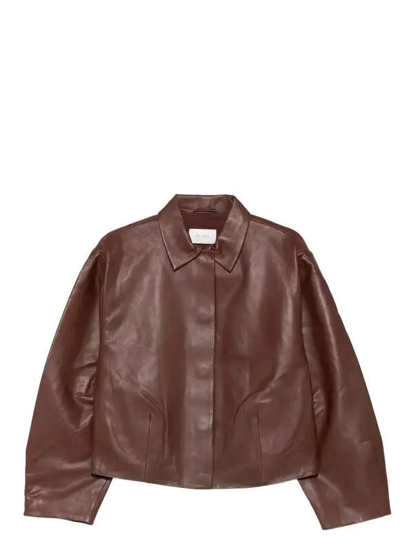ST. AGNI Cocoon Leather Jacket - Brown