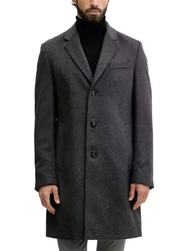 BOSS Buttoned Coat - Grey