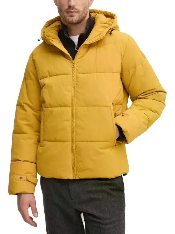 BENETTON Zip-front Hooded Jacket - Yellow
