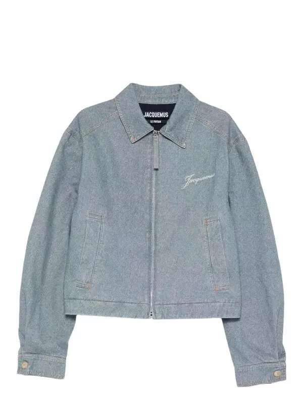 Jacquemus Logo Detail Zip-up Jacket - Blue