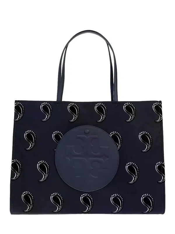 Tory Burch Ella Paisley-pattern Tote Bag With Double T Motif - Blue