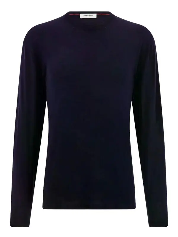 FERRAGAMO Ribbed Crewneck Sweater - Blue