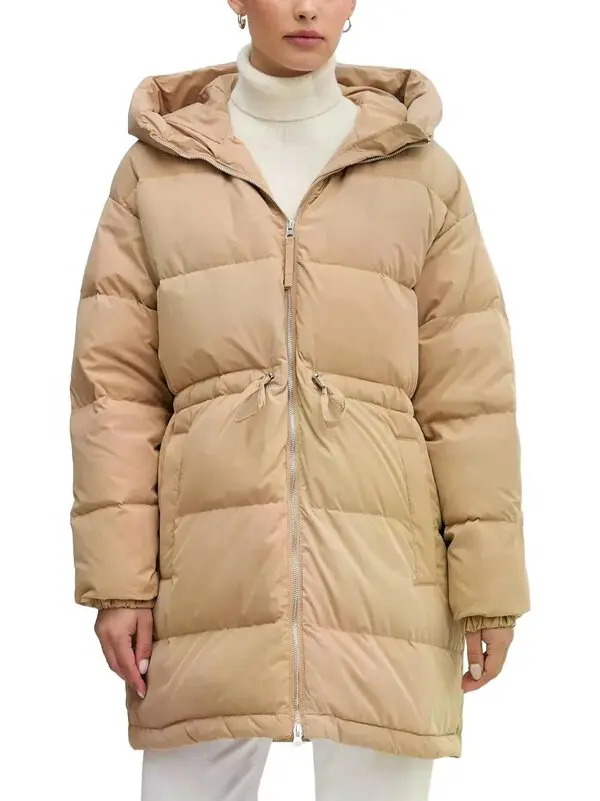 BENETTON Quilted Hooded Coat - Neutrals