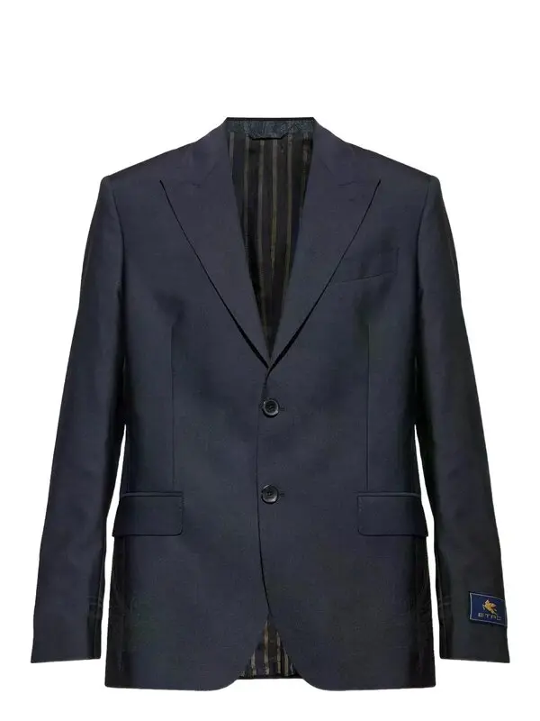 Etro Single-breasted Wool Blazer - Blue