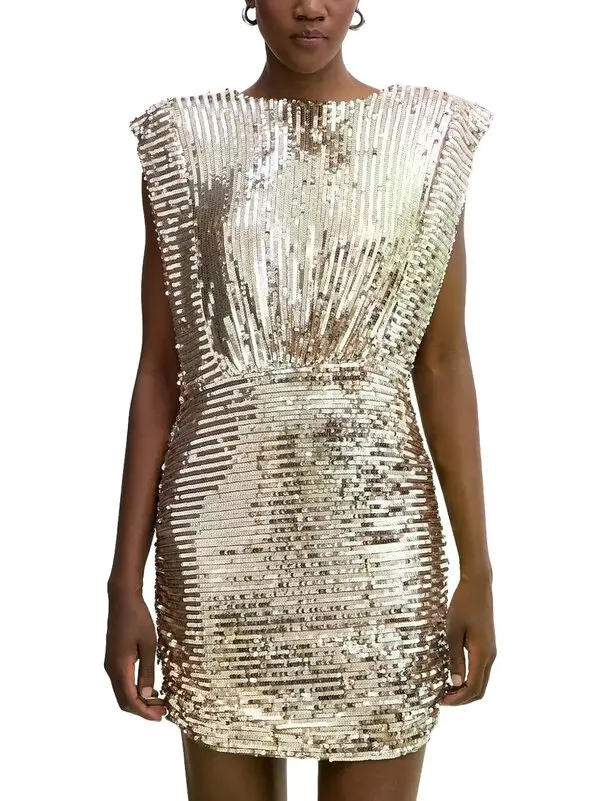 BOSS Sequin-embellished Mini Dress - Gold