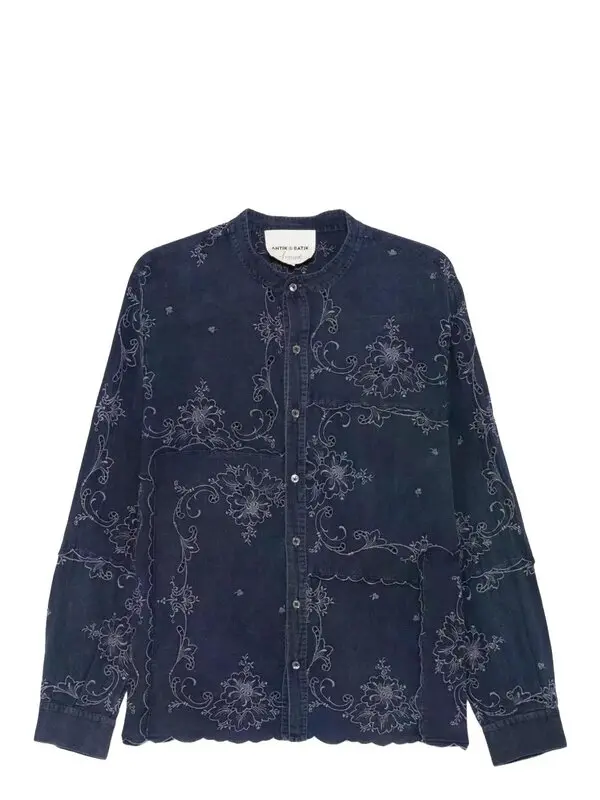 Antik Batik Carmina Embroidered Scalloped Shirt - Blue