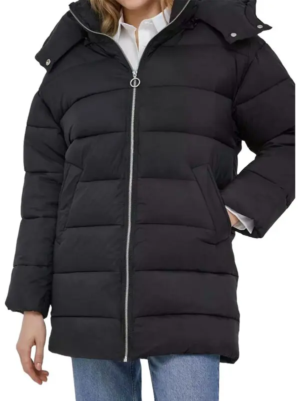 BENETTON Quilted Hooded Coat - Black