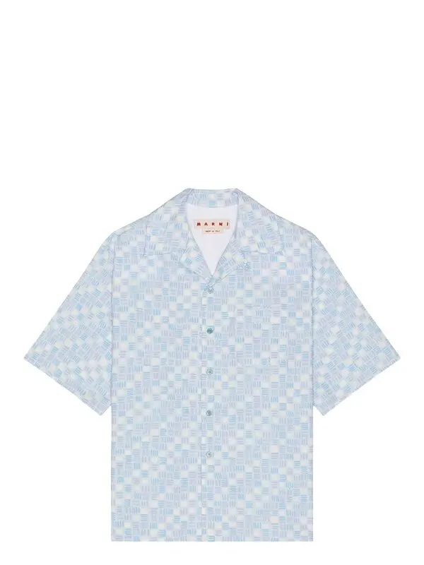 Marni Cuban Collar Bowling Shirt - Sky