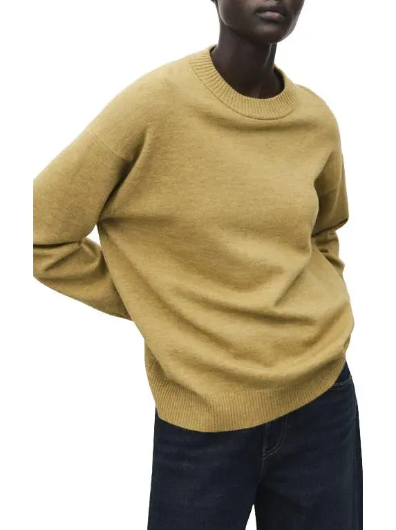 Mango Oversized Crewneck Sweater - Green