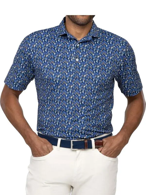 TURTLESON Drew Performance Polo - Navy/coconut