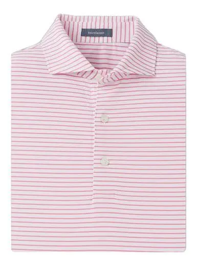 TURTLESON Dylan Stripe Performance Polo - Dahlia