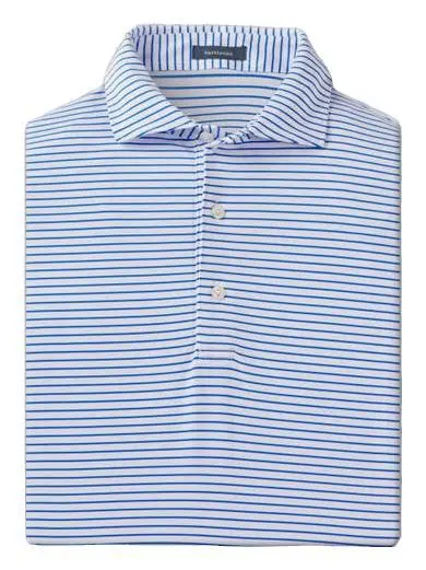 TURTLESON Dylan Stripe Performance Polo - Marine