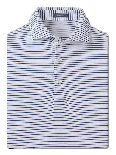 TURTLESON Dylan Stripe Performance Polo - Navy