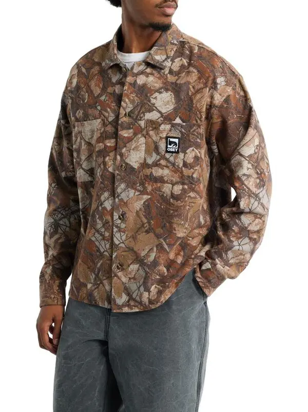 Obey Fence Camo Cotton Twill Overshirt - Fence Camo Multi