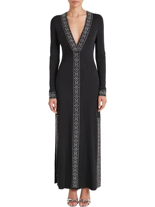 TEMPERLEY LONDON Gallantry V-neck Maxi Dress - Black