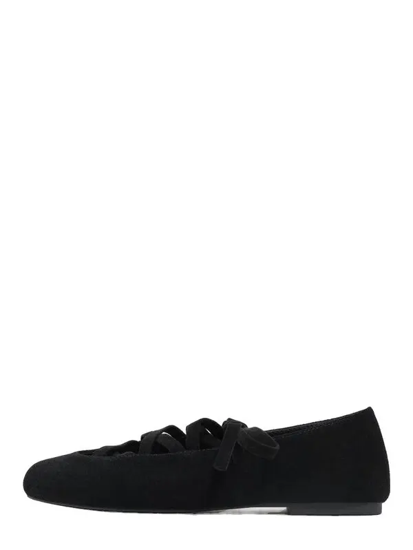Bimba Y Lola Split Leather Ballerina Flats - Black