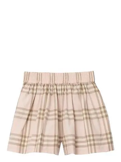 Burberry Check Cotton Wide-leg Shorts - Archive Pink