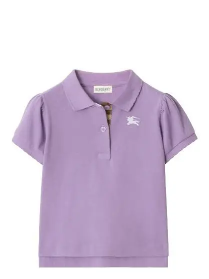 Burberry Cotton Piqué Polo Shirt - Lilac Purple