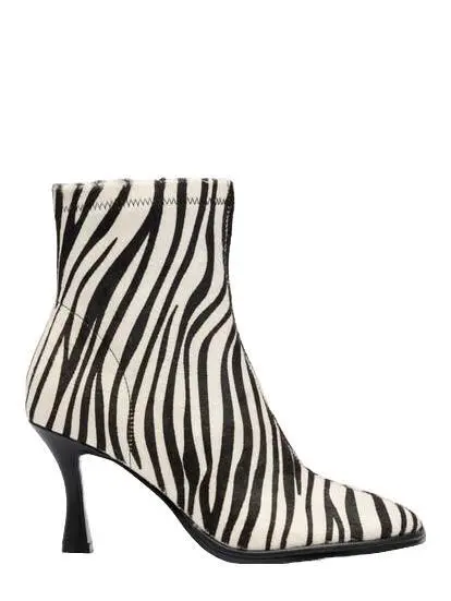 MARC NOLAN Gloria Stiletto Ankle Boots - Zebra