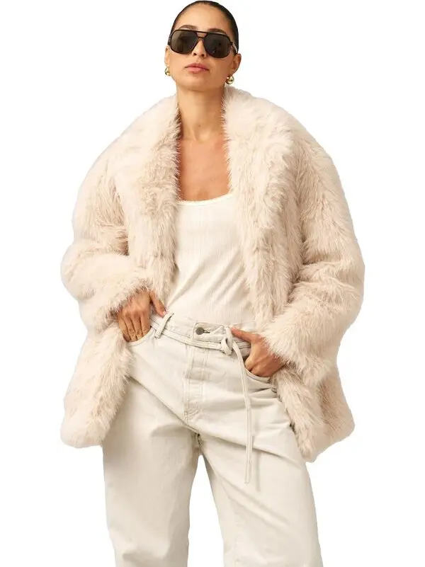 GOTTEX BEACH LIFE Faux Fur Coat - Ivory