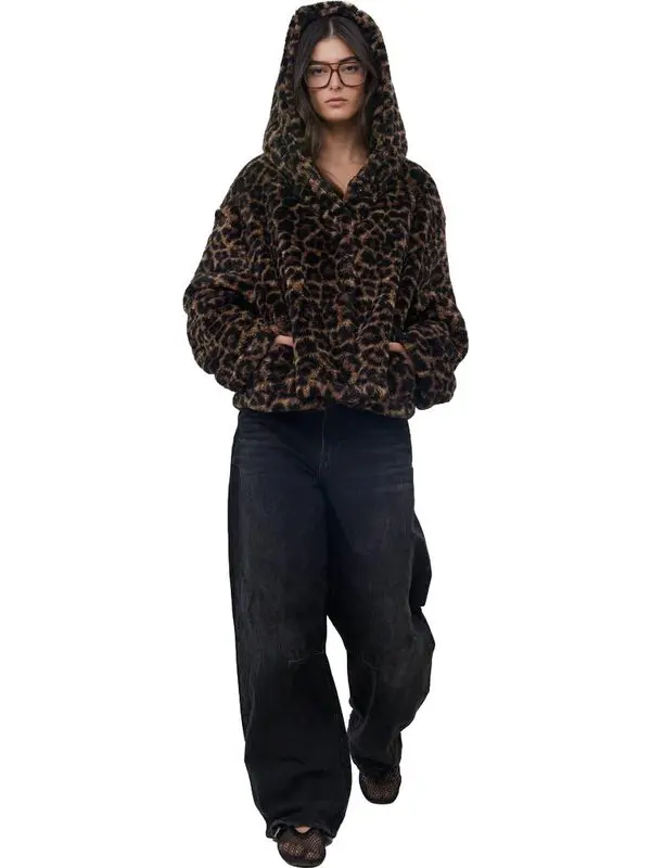 GOTTEX BEACH LIFE Fleece Hooded Coat - Leopard