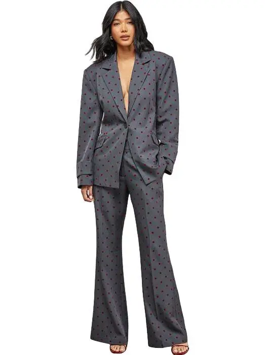 WAREHOUSE Velvet Spot Blazer - Grey