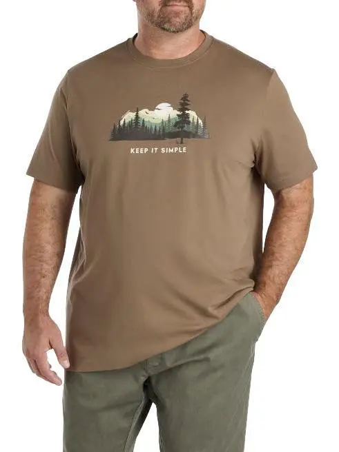 LIFE IS GOOD Big & Tall Keep It Simple Landscape Graphic Tee - Mushroom