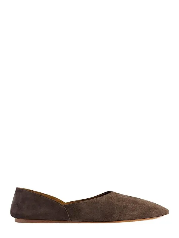 Khaite Jane Suede Ballerina Flats - Sable