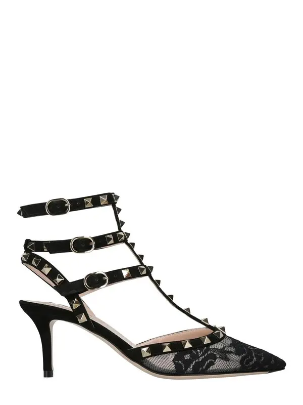 Valentino Garavani Lace Rockstud Pumps - Black
