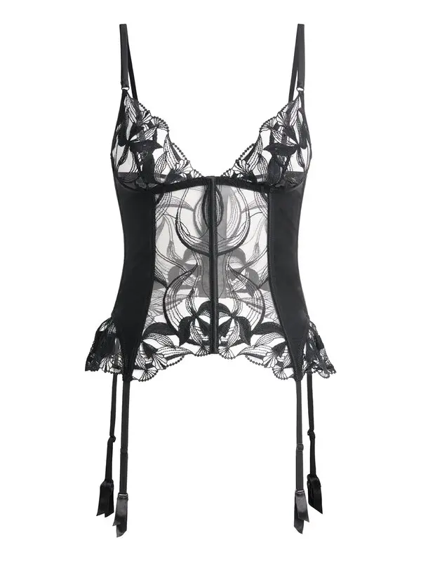 Kiki De Montparnasse Lace Eclore Corset Bustier - Black
