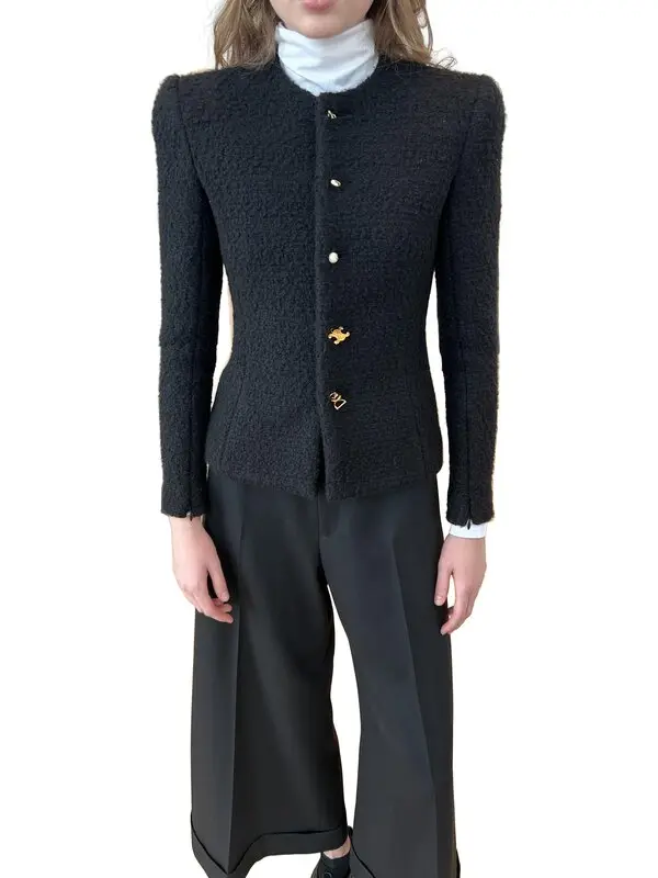 Celine Jacket With Charm Buttons - Black