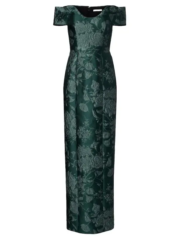 EMILIA WICKSTEAD Aislinn Floral Cloqué Gown - Green