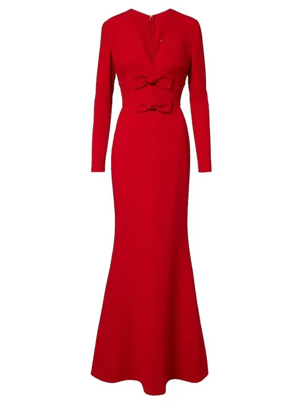 Elie Saab Bow-detail Cady Gown - Red
