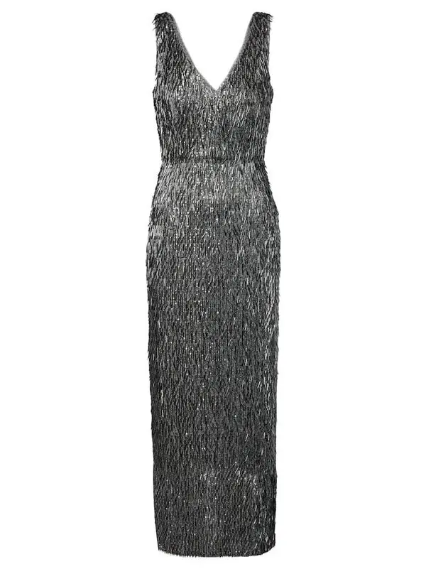 Erdem Embellished Cocktail Dress - Grey