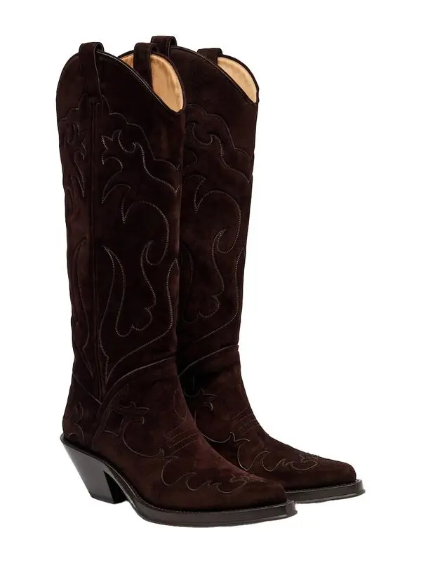 Gabriela Hearst Capitana Leather Cowboy Boots - Brown