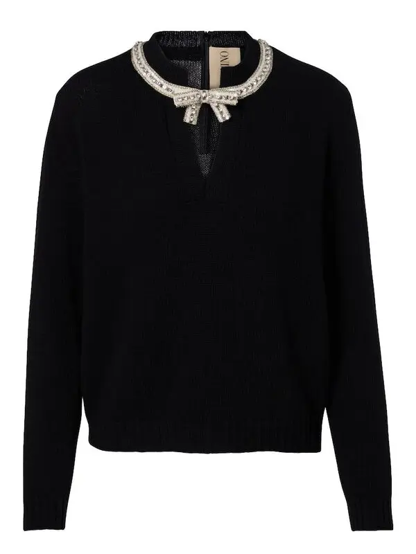 Valentino Garavani Virgin Wool Sequined Sweater - Black