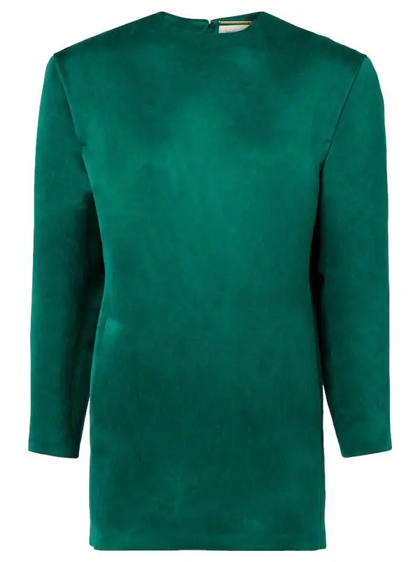 Saint Laurent Silk Satin Minidress - Green