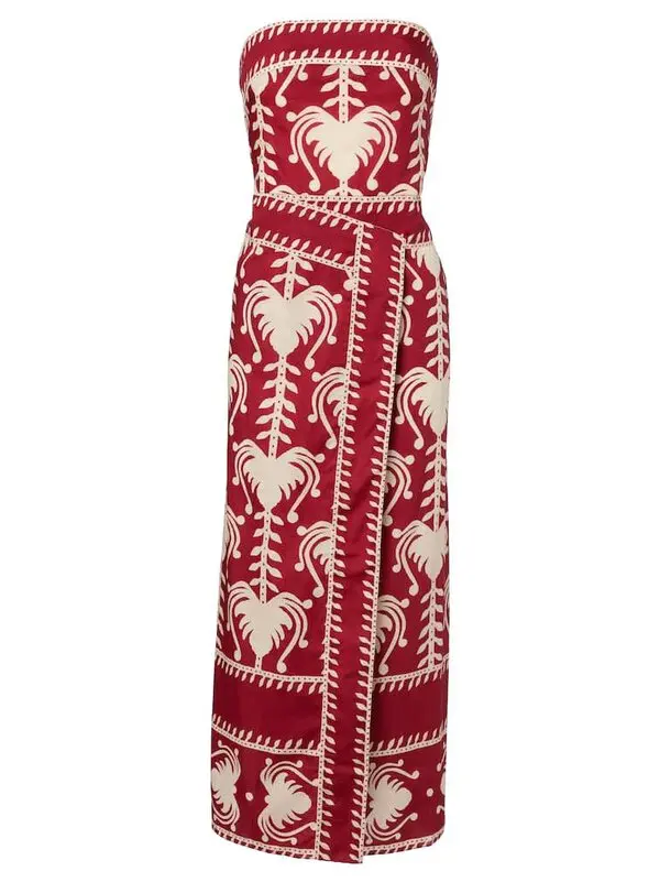 Johanna Ortiz Ancient Peru Cotton Wrap Dress - Red