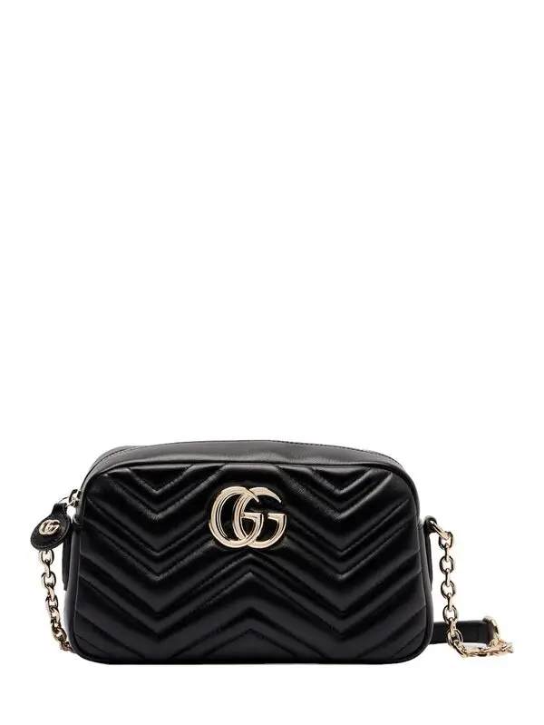 Gucci Gg Marmont Small Leather Crossbody Bag - Black