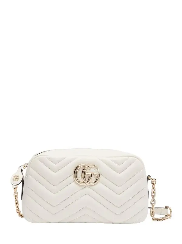 Gucci Gg Marmont Small Leather Crossbody Bag - White