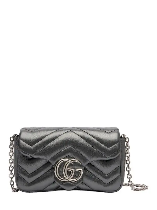 Gucci Gg Marmont Mini Leather Shoulder Bag - Grey