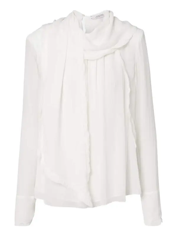 Dorothee Schumacher Sheer Twist Georgette Blouse - White