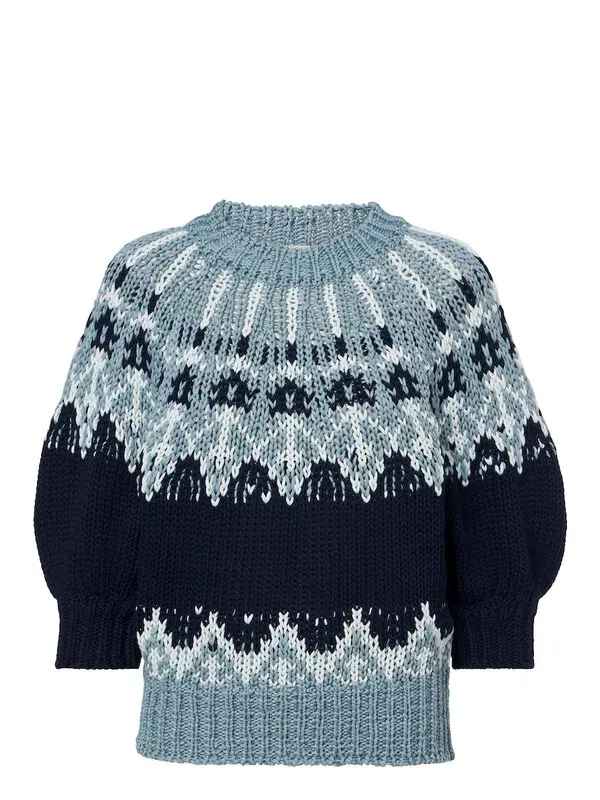 Altuzarra Marty Fair Isle Cotton Sweater - Blue