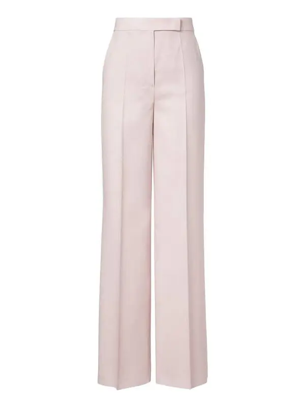 Max Mara Girone Wool, Mohair, And Silk Wide-leg Pants - Pink