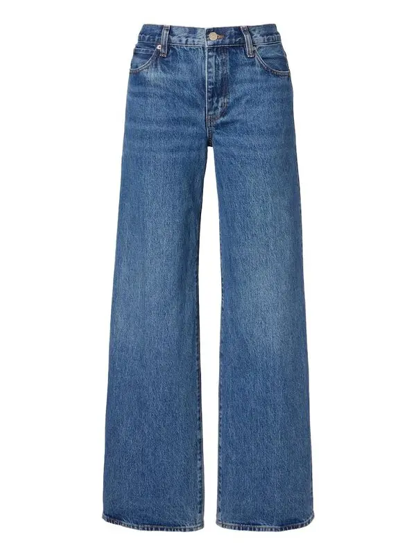 FRAME Bubble Mid-rise Barrel-leg Jeans - Blue