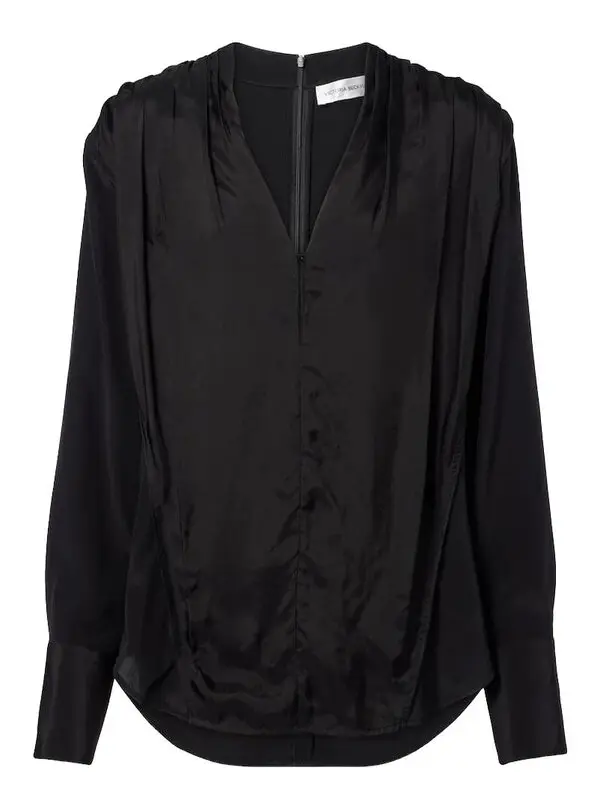Victoria Beckham Silk Crêpe De Chine Blouse - Black