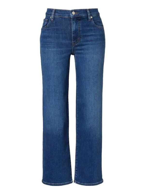 FRAME Mellow Cropped Mid-rise Straight Jeans - Blue