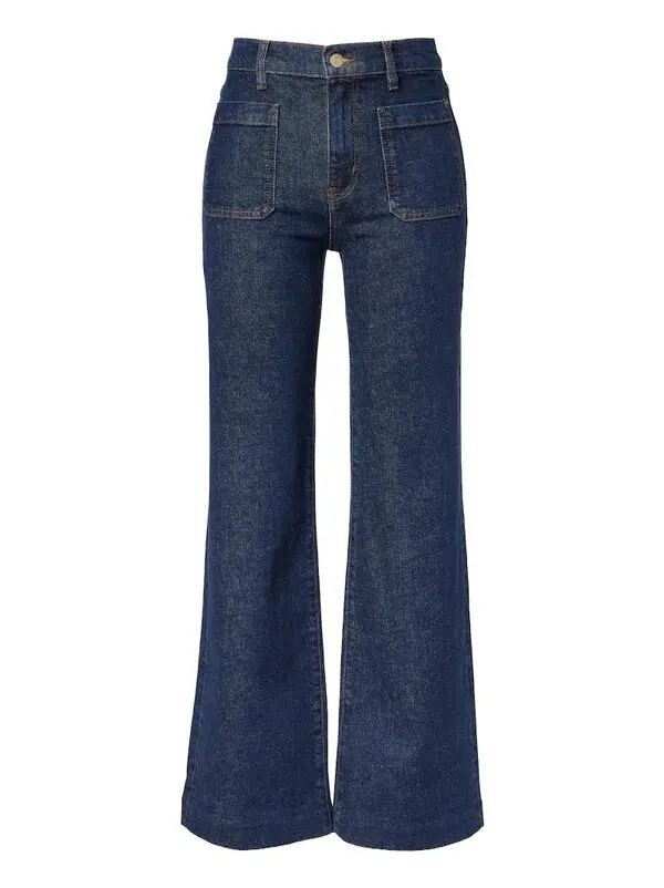 FRAME Refined High-rise Wide-leg Jeans - Blue
