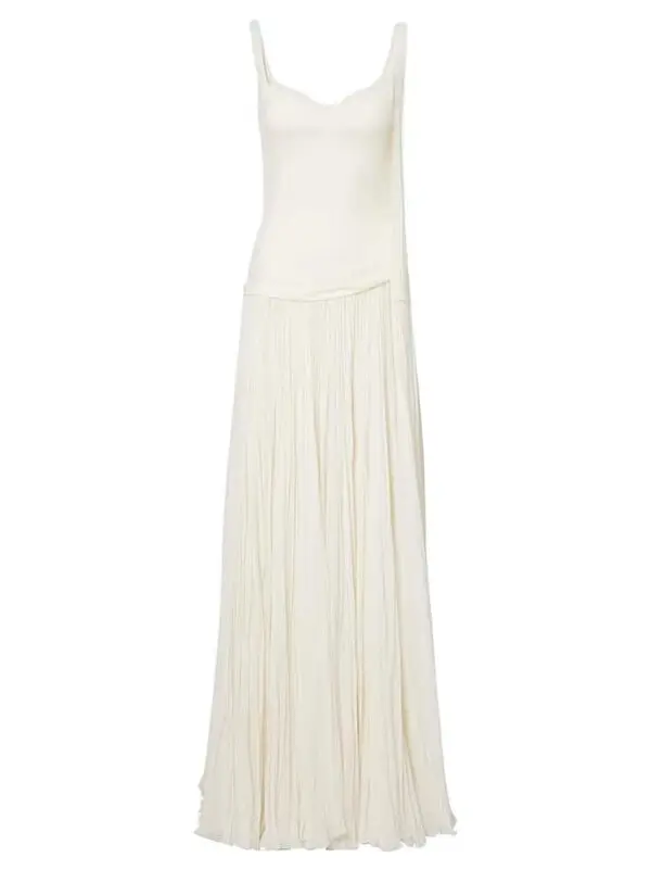 MARMAR HALIM Ana Crêpe And Chiffon Gown - White